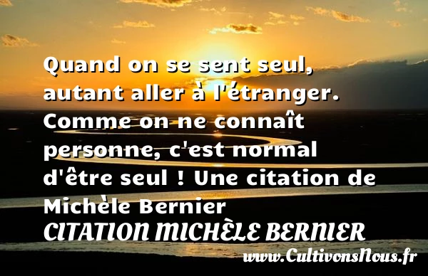 Quand on se sent seul, autant aller à l'étranger. Comme on ne connaît ...