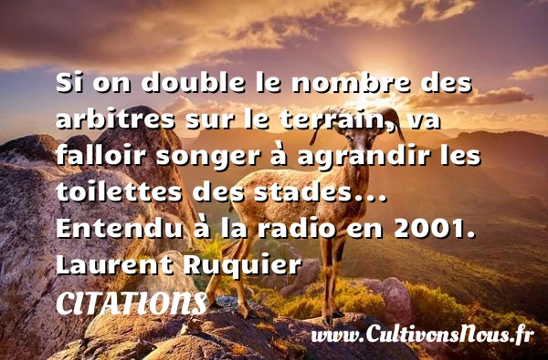 Si on double le nombre des arbitres sur - Citations, Citations Laurent ...