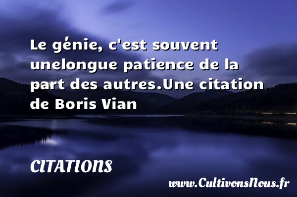 Le génie, c'est souvent une - Citations, Citations Boris Vian ...
