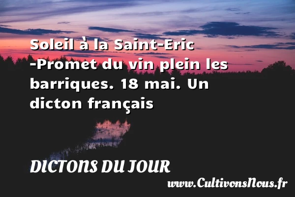 Soleil à la Saint-Eric - Dictons du jour - Cultivons nous