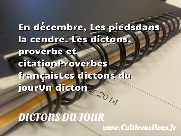 En décembre, Les pieds - Dictons du jour - Cultivons nous